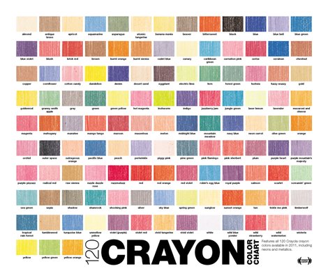 Crayon Color Chart || crayola crayons graphic design palette fabric ...