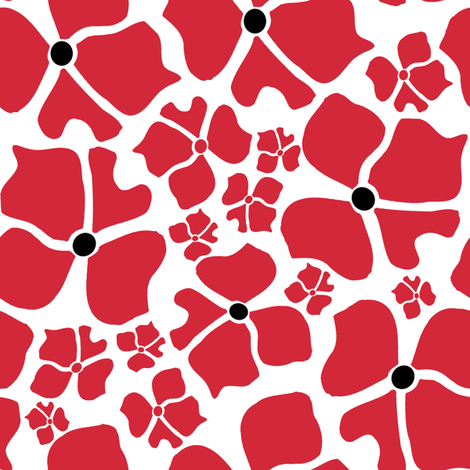 Floral Red Test Print fabric - joanmclemore - Spoonflower