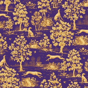 purple toile fabric, wallpaper & home decor - Spoonflower