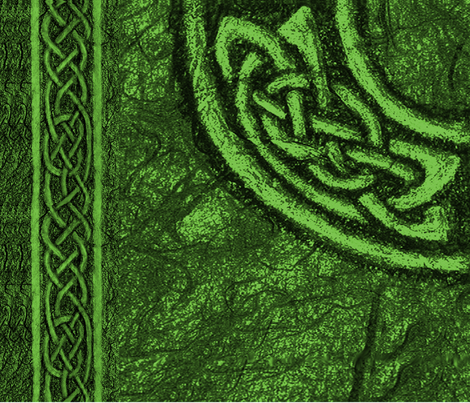 Ancient Celtic Circle Green fabric - ingridthecrafty - Spoonflower