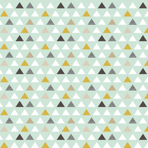 Mod Aqua Triangles half scale - Spoonflower