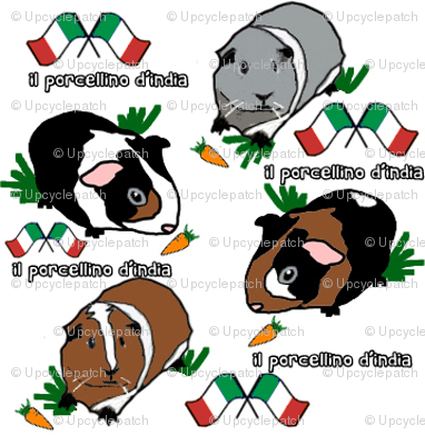 Italian Guinea Pigs fabric - upcyclepatch - Spoonflower