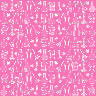 Chemistry Lab Pink White wallpaper - nocodazole - Spoonflower