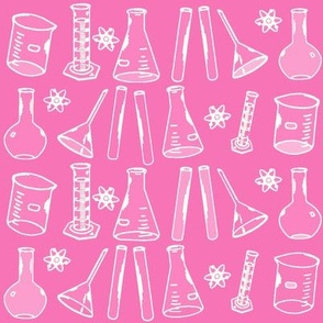 Chemistry Lab Pink White wallpaper - nocodazole - Spoonflower