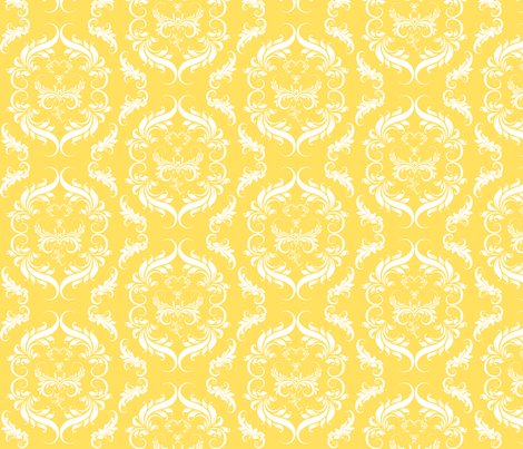Bright Sunny Yellow Floral Damask fabric - cksstudio80 - Spoonflower