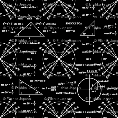 Trig and Triangles (Dark) wallpaper - robyriker - Spoonflower