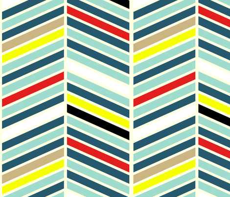 Teal Multi Chevron fabric - mgterry - Spoonflower