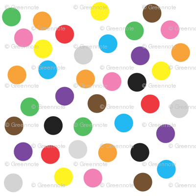 Coloured dots fabric - greennote - Spoonflower