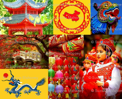 China Collage fabric - spudsnsalsa - Spoonflower