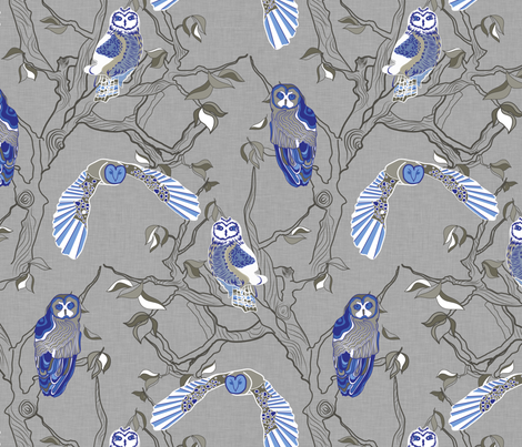 Owls fabric - newmomdesigns - Spoonflower