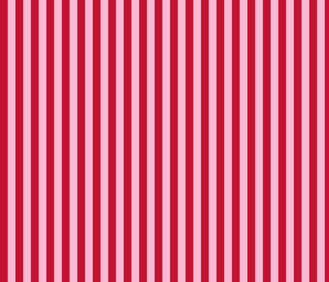 red and pink 1/2 inch stripe fabric - littlemisscrow - Spoonflower