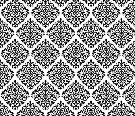 Diamond Black on White fabric - mariafaithgarcia - Spoonflower