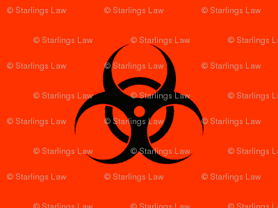 biohazard neon orange fabric - starlings_law - Spoonflower