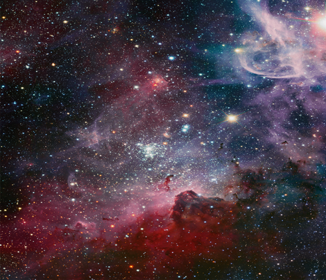 Space print-nebula fabric - cyanidekiss - Spoonflower