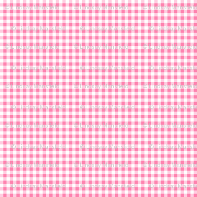 Pink Gingham - 1 fabric - craft_geek_or_die - Spoonflower