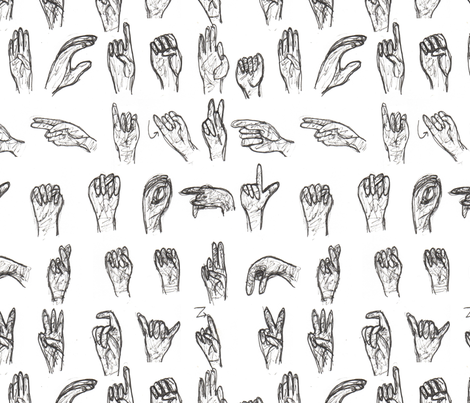 American Sign Language fabric - abbyg - Spoonflower