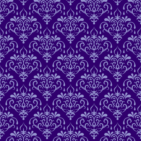 damask small - purple fabric - ravynka - Spoonflower
