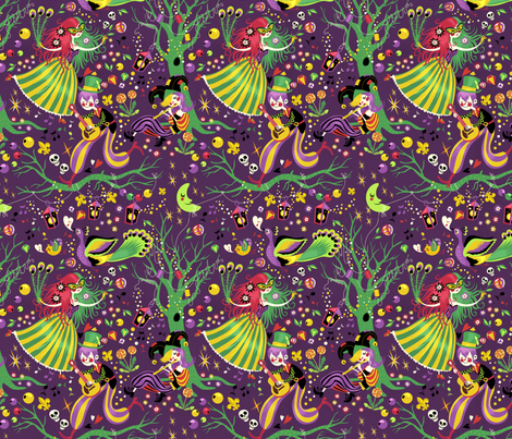 Mardi Gras Carnival Night fabric - irrimiri - Spoonflower
