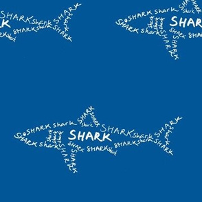 Shark Calligram - Spoonflower