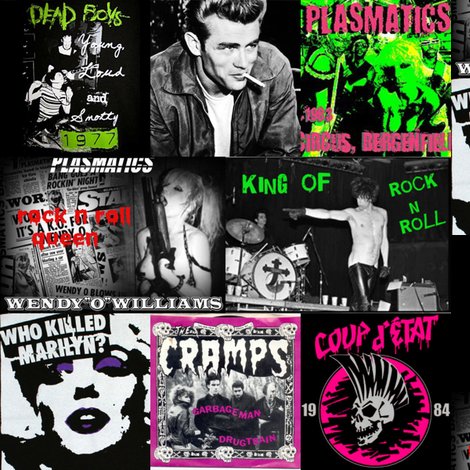 punk collage wallpaper - candistrange - Spoonflower