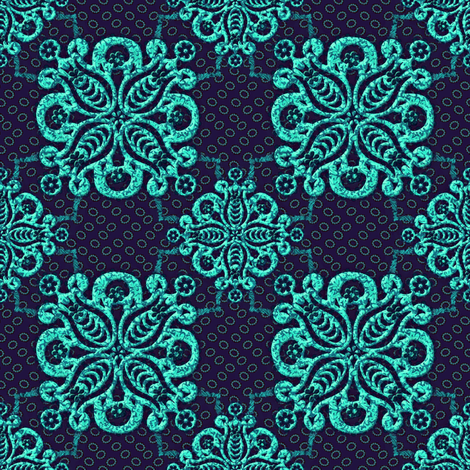 damask_purple_teal_1500 fabric - glimmericks - Spoonflower