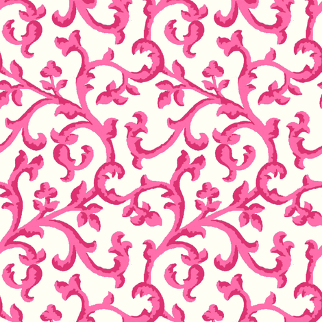 Hot_Pink_Scroll fabric - kelly_a - Spoonflower