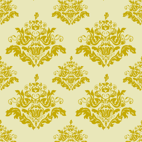 Rococo Pattern-Gold fabric - chibiosaka - Spoonflower