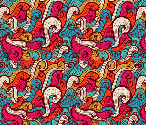 wave pattern fabric - markovka - Spoonflower