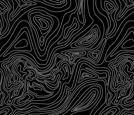 Ocean depth map black - medium scale wallpaper - ravynka - Spoonflower