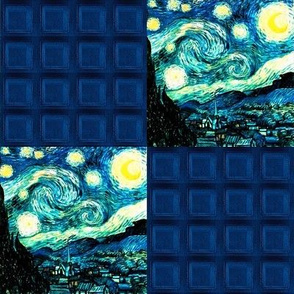 Police Box and Van Gogh's Starry Night | Spoonflower