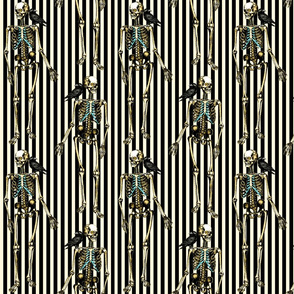 Dancing Skeleton Stripes | Spoonflower