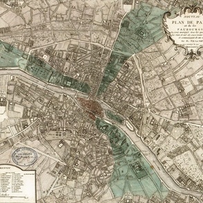Plan de Paris ~ Paris Map ~ Original | Spoonflower