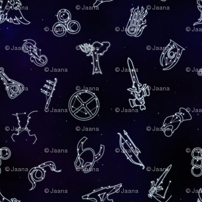 Skyrim Skills Constellations (Large Scale) fabric - jaana - Spoonflower