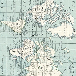 World Map Fabric Repeat - Spoonflower