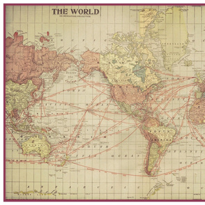 1970 world map, small - Spoonflower