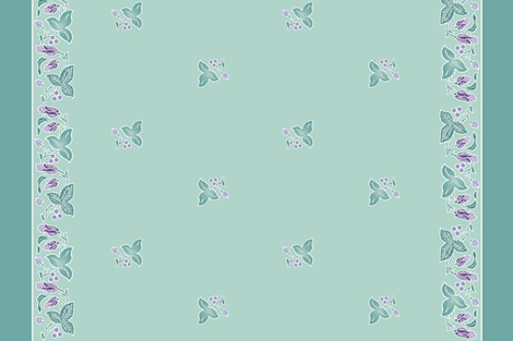 Naturalistic floral border-batik - 12 designs by mina