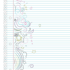 Notebook Doodles Border - Spoonflower