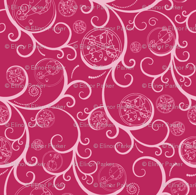 Hot Pink Scroll Work