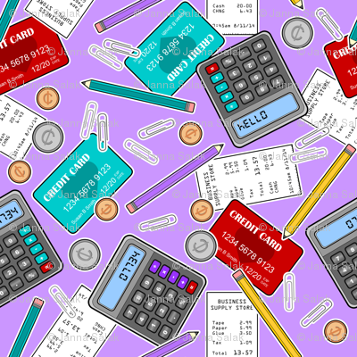 Accounting / Accountant Themed Pattern Purple giftwrap - jannasalak ...