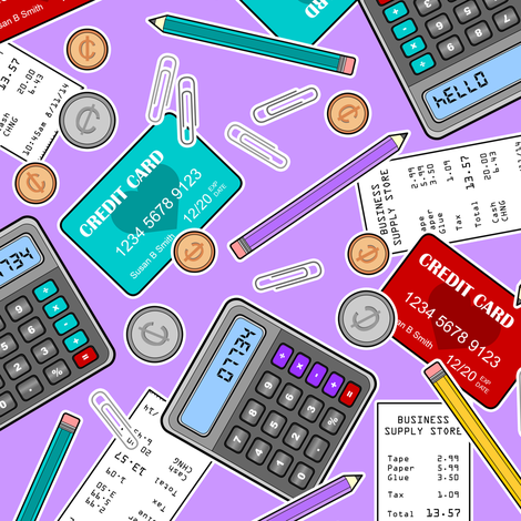 Accounting / Accountant Themed Pattern Purple wallpaper - jannasalak ...