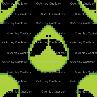 8-bit alien fabric - castl3t0n - Spoonflower
