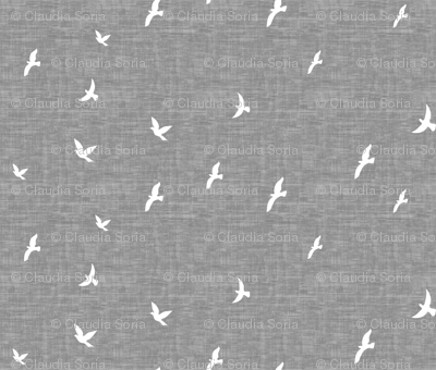Birds Texture - Gray fabric - kimsa - Spoonflower