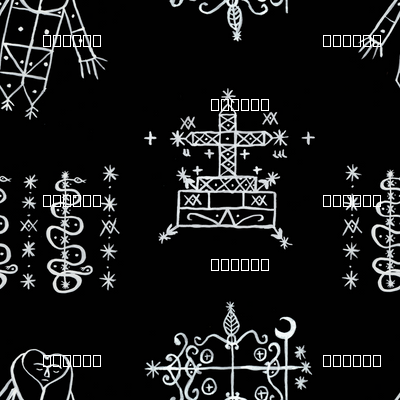 Papa Legba + Baron Samedi + Gran Bwa + Damballah-Wedo Voodoo Veve ...