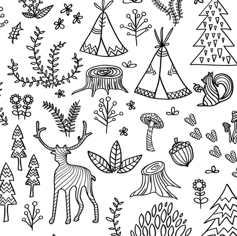 PNW Coloring Book - 5 designs by meli_na