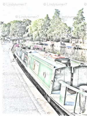 Narrow Boat Drawing fabric - lindyturner7 - Spoonflower