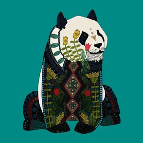 panda teal swatch - Spoonflower
