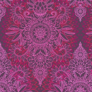 Navy and Aqua Protea Doodle - Spoonflower