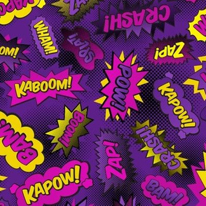 Super Words! (Purple) - Spoonflower