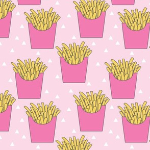 french-fries-with-pink-box on pink - Spoonflower