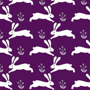 bunny rabbit // purple sweet little baby - Spoonflower
